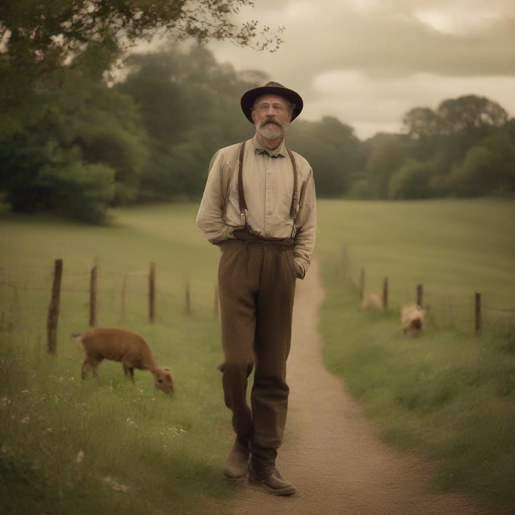 Man with Boar-Like Features Stands Proudly in Rust... - AI Art