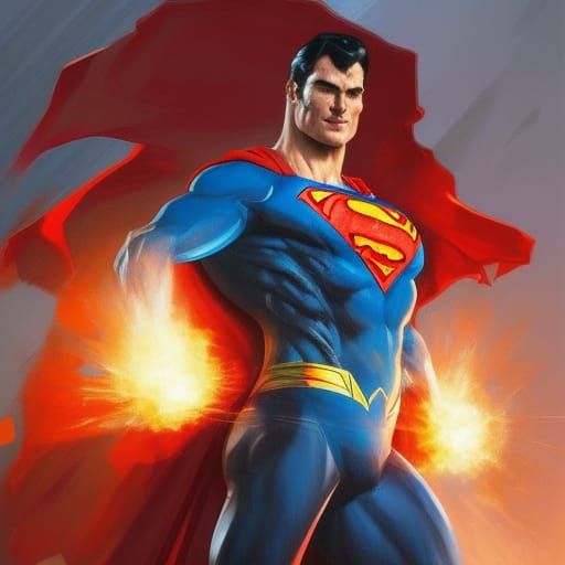 Draw a Superman with a ripped body head and shoulders portrait, 8k ...