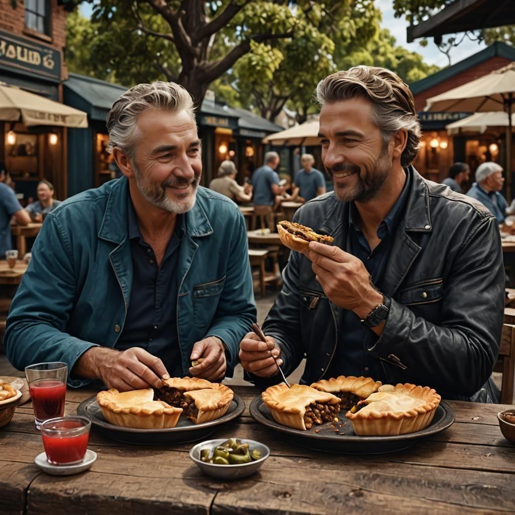 Eating... Meat Pies in Sydney - AI Generated Artwork - NightCafe Creator