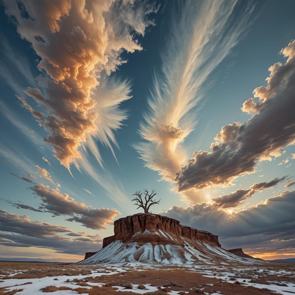 Snowy mesa - AI Generated Artwork - NightCafe Creator