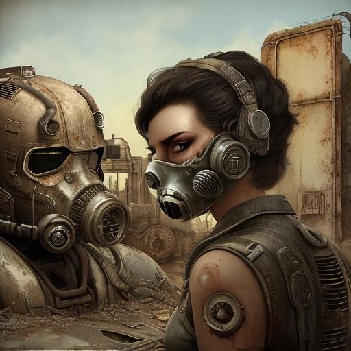 Alejandro Burdisio style. Retro diesel-punk art. Fallout 3 - AI ...