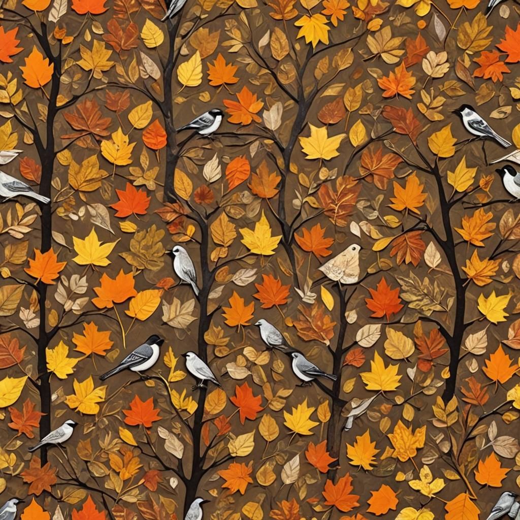 Fall Paper Collage Art - Whimsical Fall Collage In Pop Art S