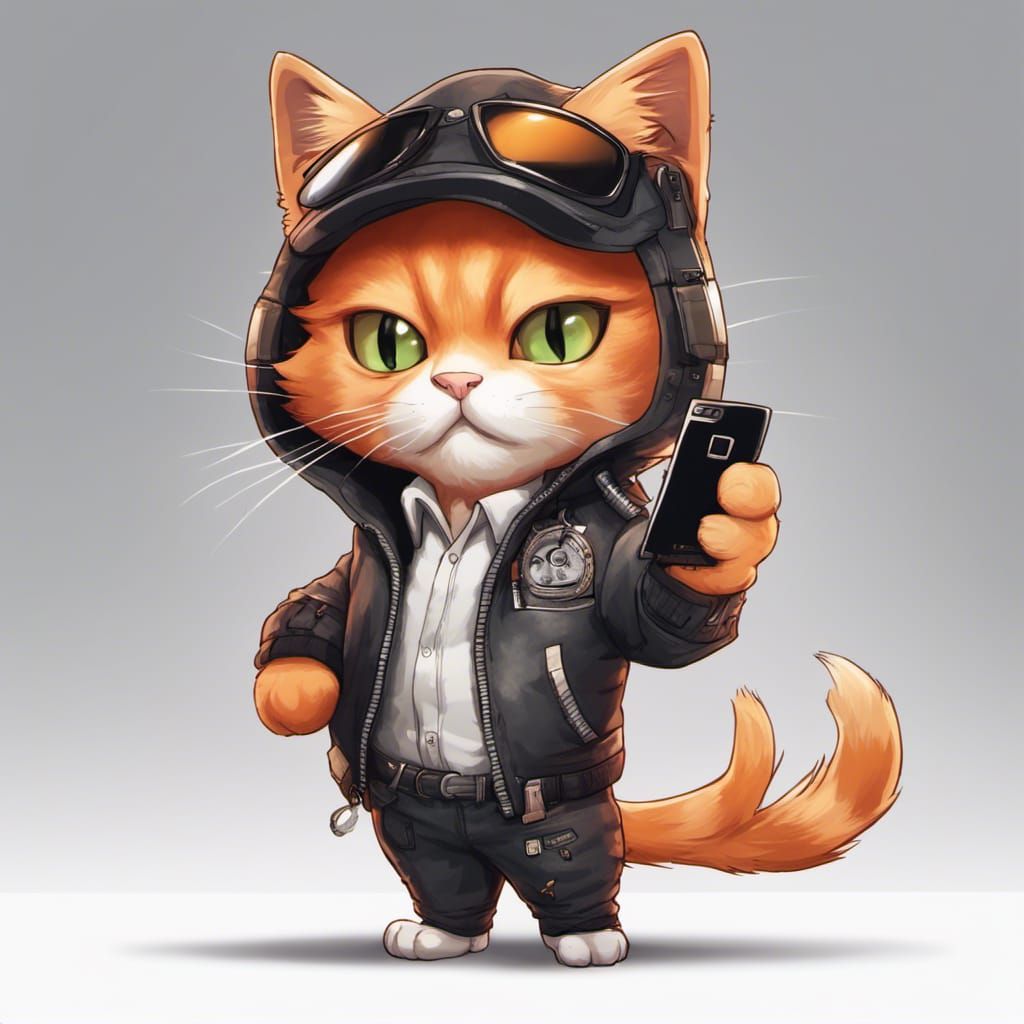 chibi orange cat mafia style - AI Generated Artwork - NightCafe Creator