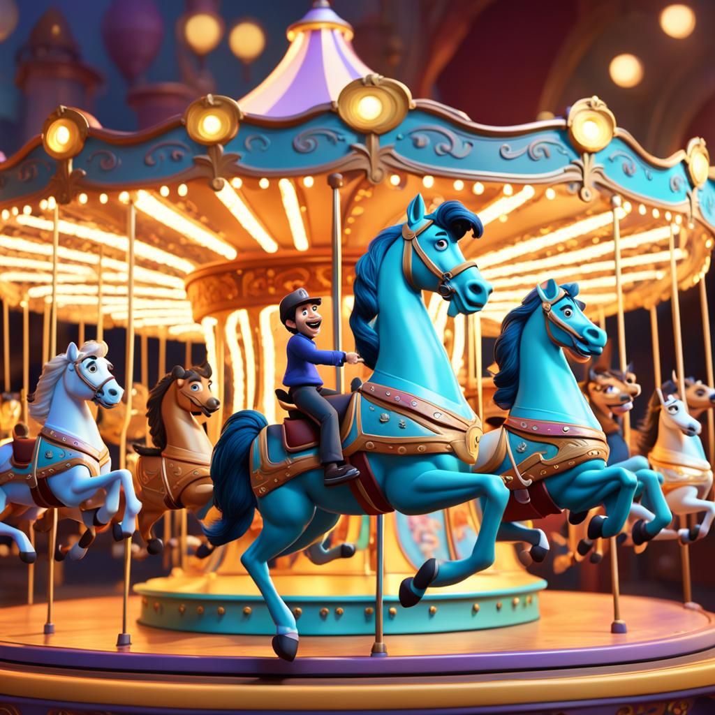 Mario Rides a Carousel - AI Generated Artwork - NightCafe Creator