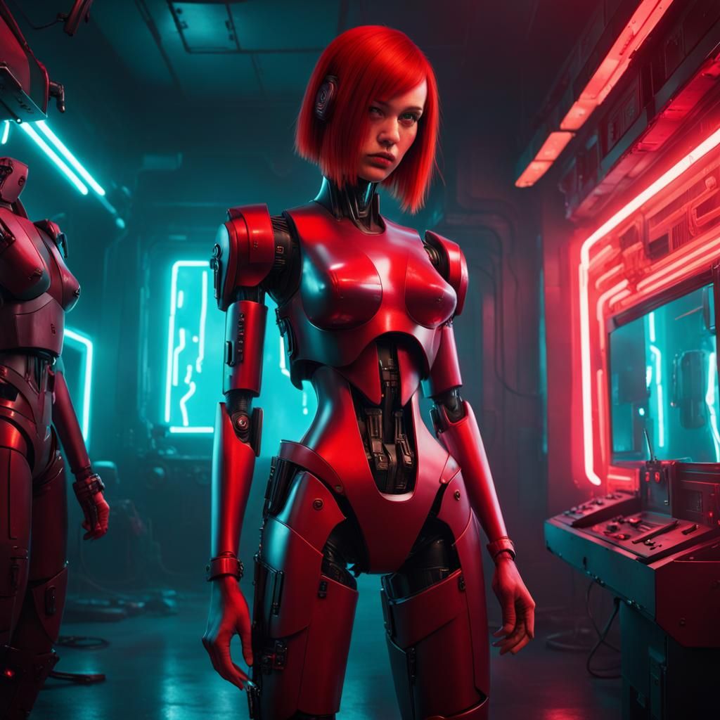 Red Cyborg - AI Generated Artwork - NightCafe Creator
