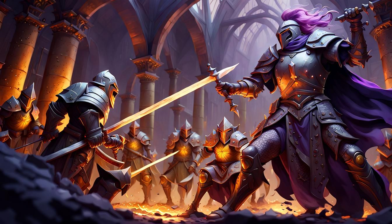 Battle, fantasy, armies fighting, battlefield, knights fighting evil ...