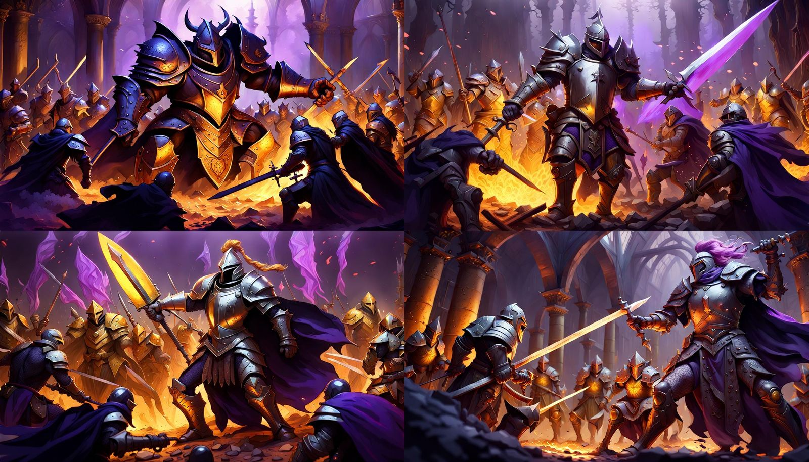 Battle, fantasy, armies fighting, battlefield, knights fighting evil ...