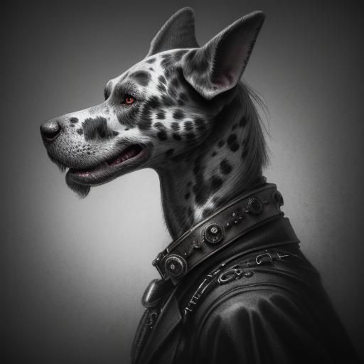 Dalmatian dog : detailed dark dieselpunk dreamcore dragon drawing - AI ...