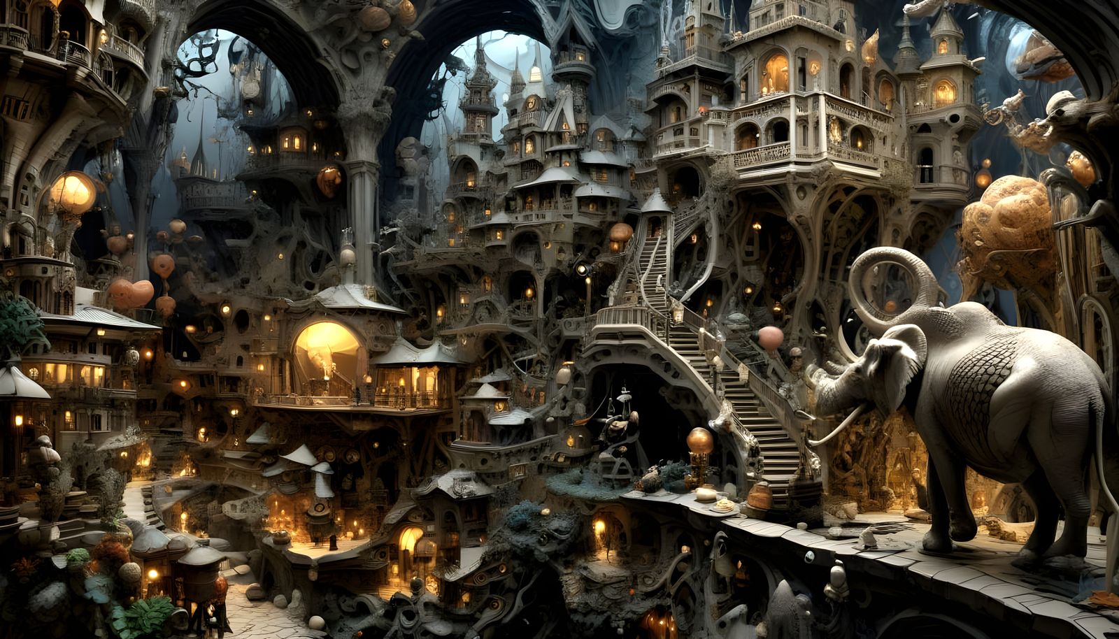 Fey City # 2 - Surreal Cityscape in Intricate Detail