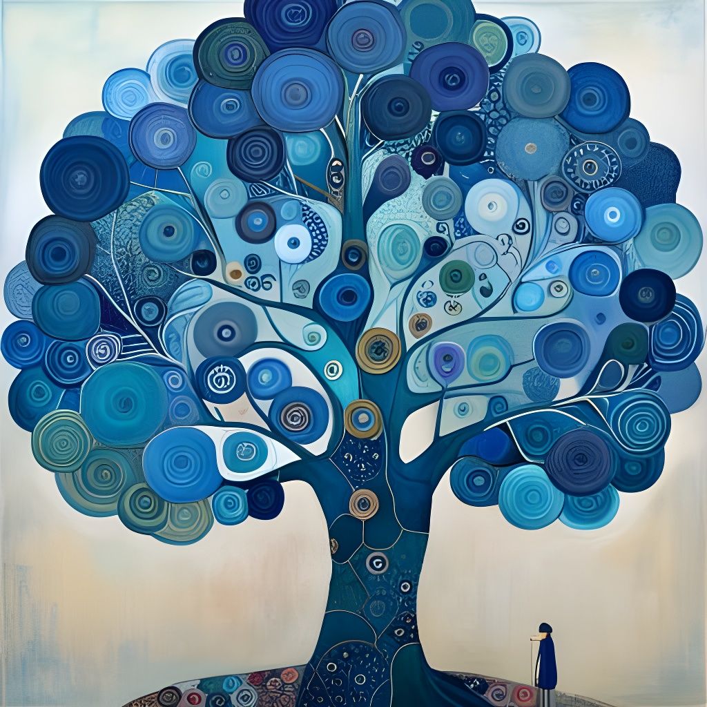 Blue Tree 27 - AI Generated Artwork - NightCafe Creator