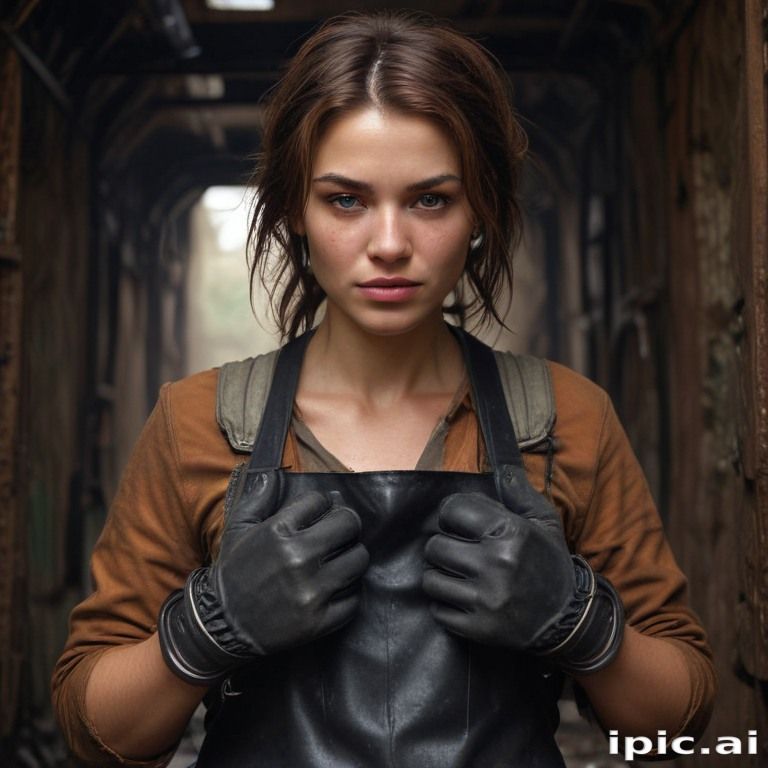 Woman in apron in an industrial environment - 6 - AI Generated Artwork ...