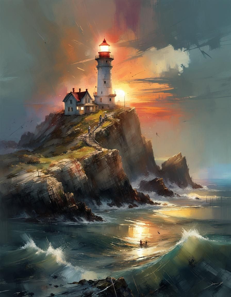Lighthouse - AI Generated Artwork - NightCafe Creator