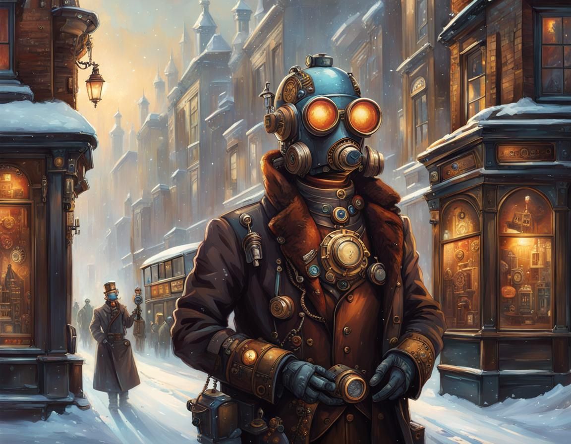Steampunk Winter Wonderland - AI Generated Artwork - NightCafe Creator