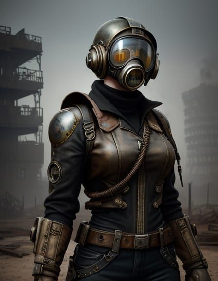 Wide angle. Full Body Figure. Architecture of Soviet Russia. Assassin ...