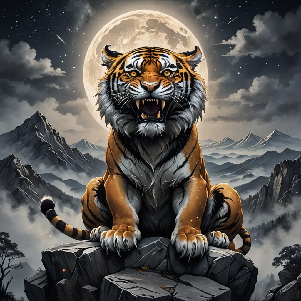 Moonlight Roar - AI Generated Artwork - NightCafe Creator