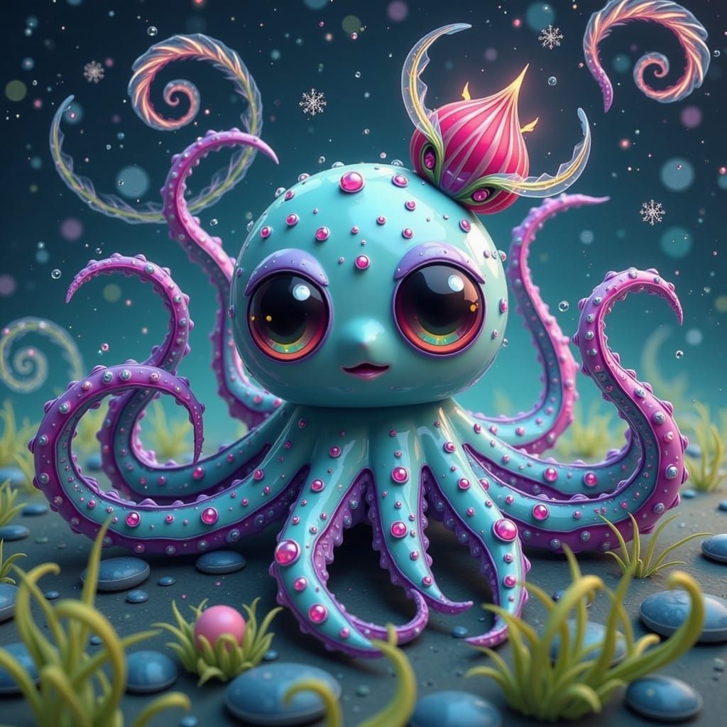 Surrealistic Octo-Spider Hybrid in Dreamlike, Biom... - AI Art