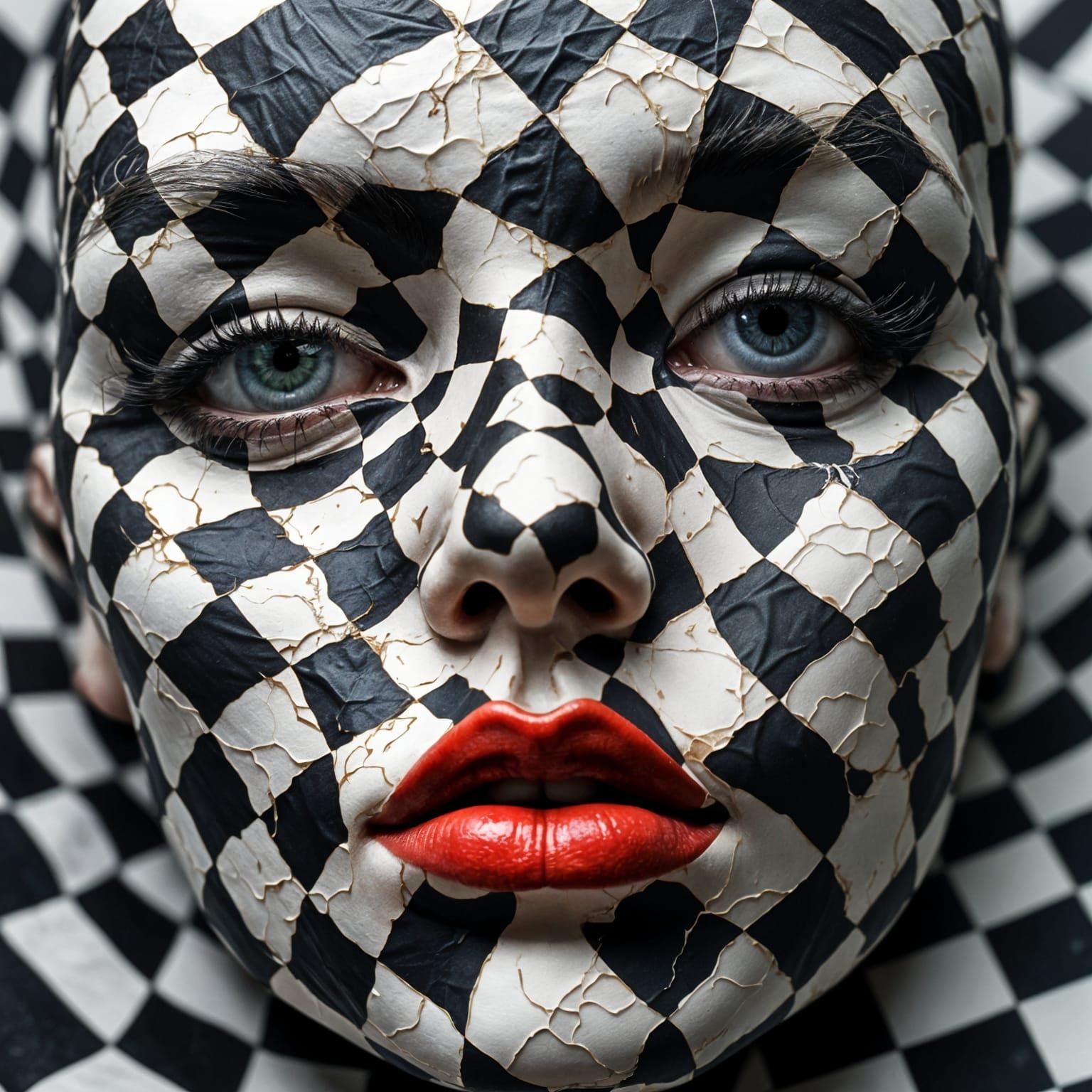 Abstract Chiaroscuro Art Piece with Optical Illusi... - AI Art