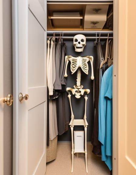 skeleton in the closet - AI Generated Artwork - NightCafe Creator