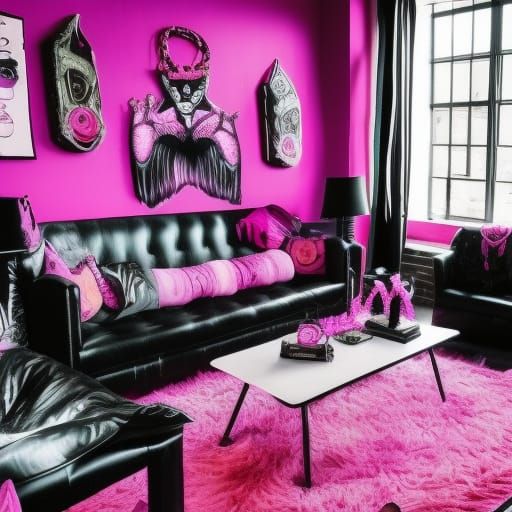 nymphadora tonks Themed penthouse with Punk rock pink walls with purple ...