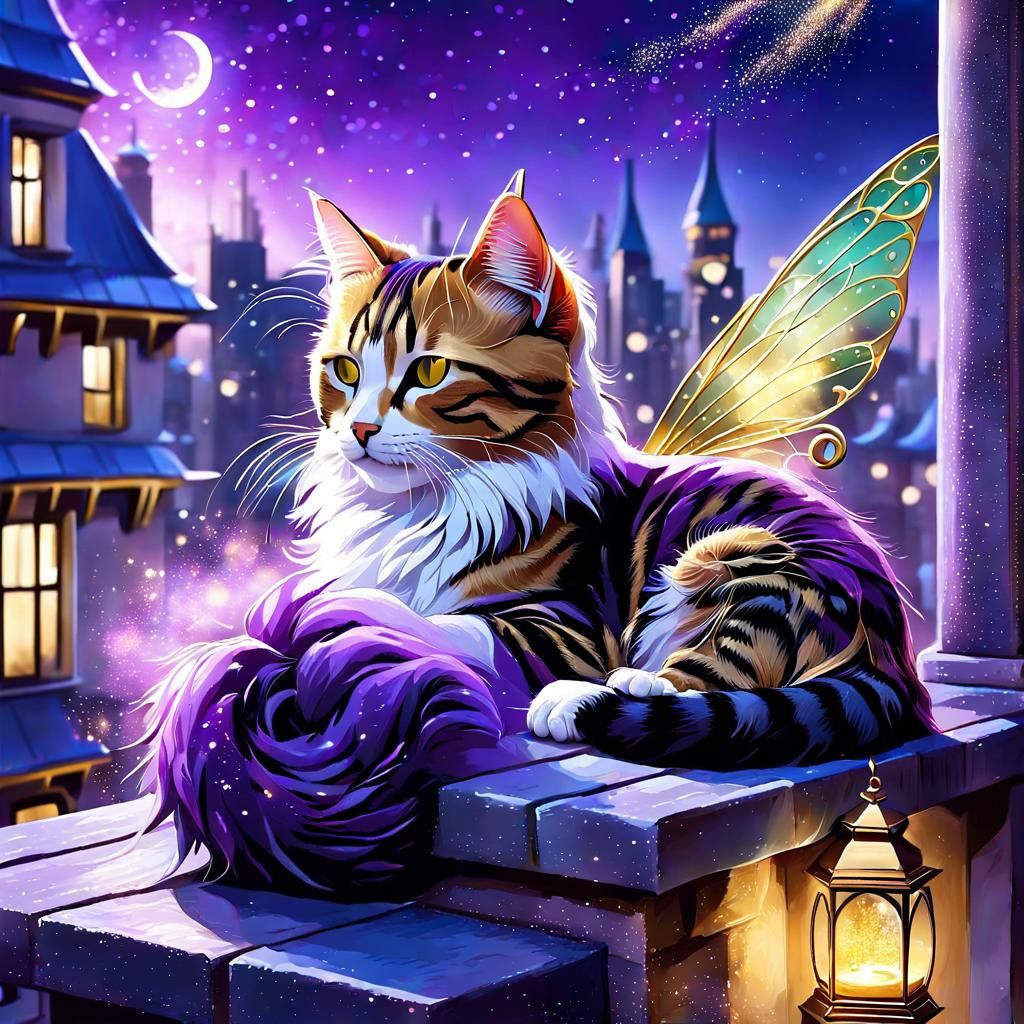 Scenery of a Beatiful cat sleeping on a city balcony under the ...