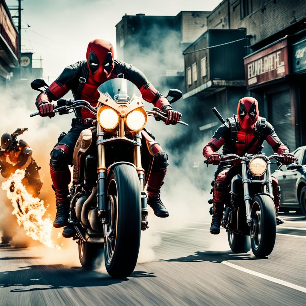 Deadpool race against fake Deadpool - AI Generated Artwork - NightCafe ...