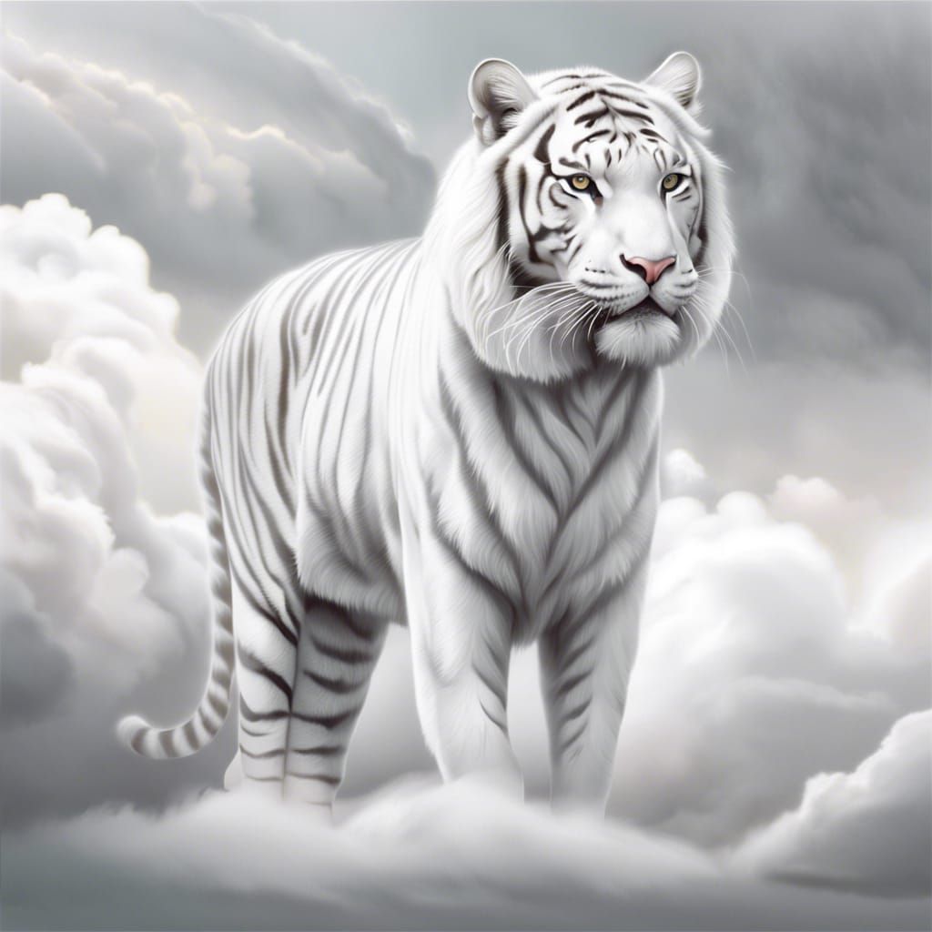 Tiger made of Clouds - AI Generated Artwork - NightCafe Creator
