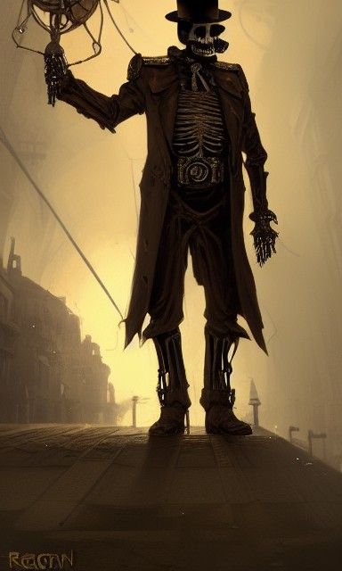 skeleton policeman - AI Generated Artwork - NightCafe Creator