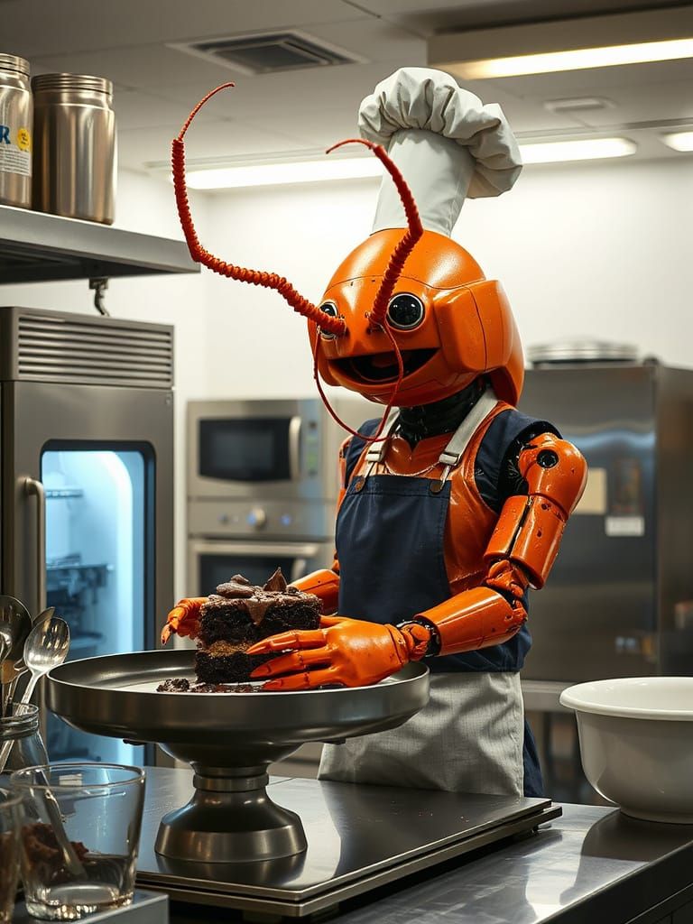 Robot Lobster Baking Show in Hyperrealistic Style - AI Art