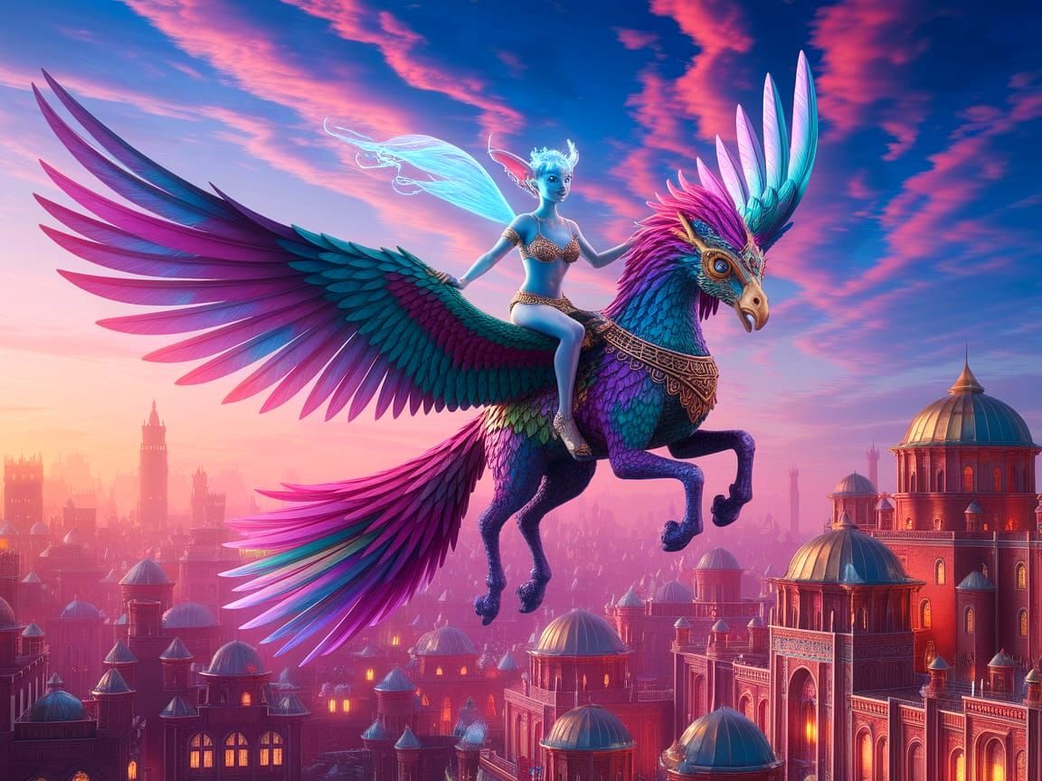 Flying on the magic horse - Flying on the magic horse