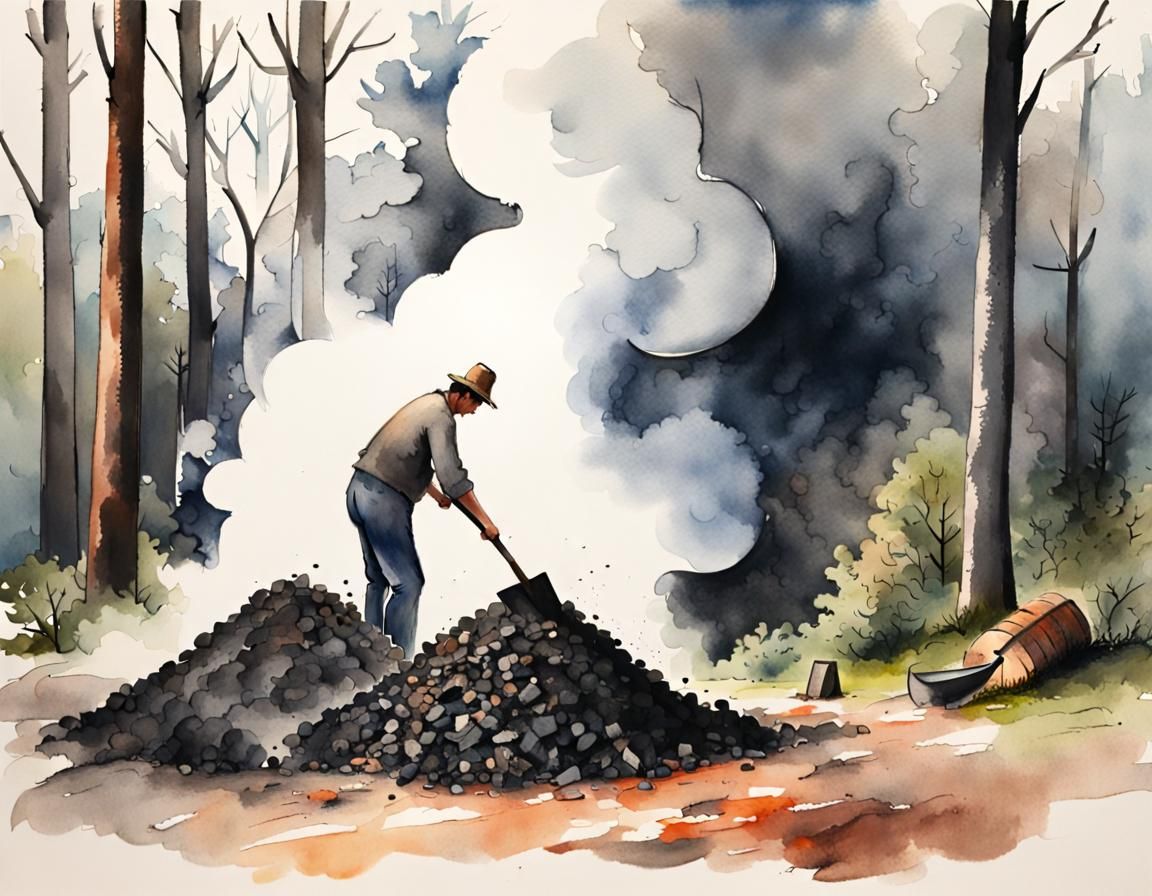 The Hard Work Cycle #17 - The charcoal burner - AI Generated Artwork ...