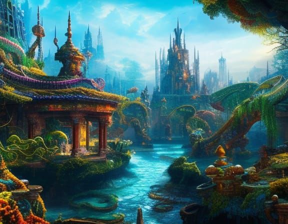 The pavilions of Atlantis - AI Generated Artwork - NightCafe Creator