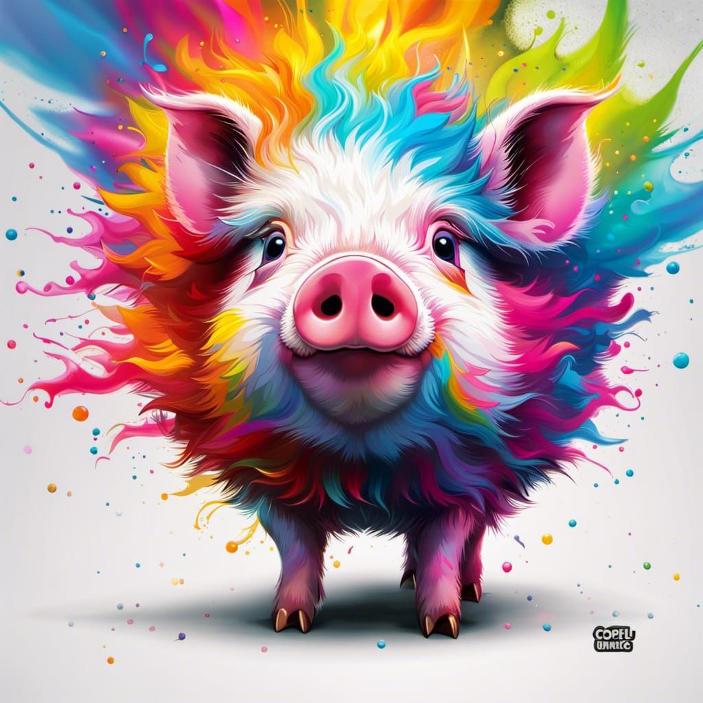 Colorful Pig - AI Generated Artwork - NightCafe Creator