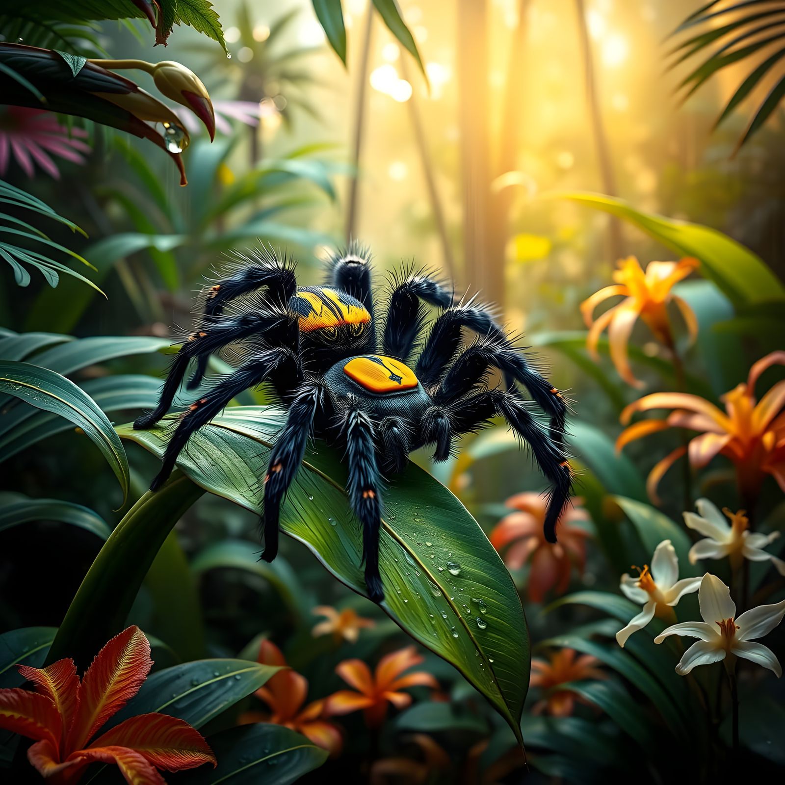 Spider amongst the wild! 🕷 - Vibrant Tropical Tarantula in ...