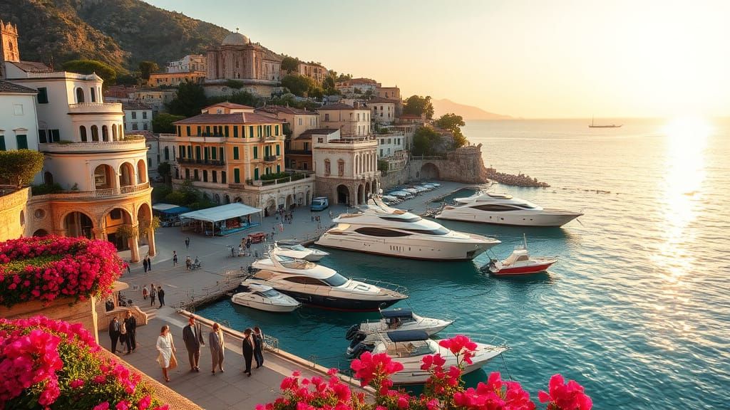 sunset in capri 2025 - Tranquil Capri Fishing Port at Sunset...
