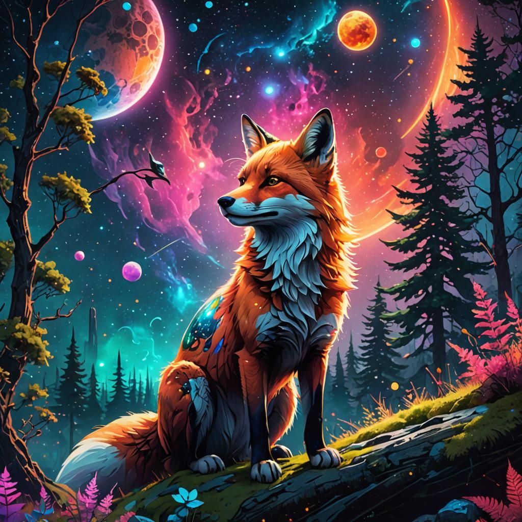 Lunar Fox - AI Generated Artwork - NightCafe Creator