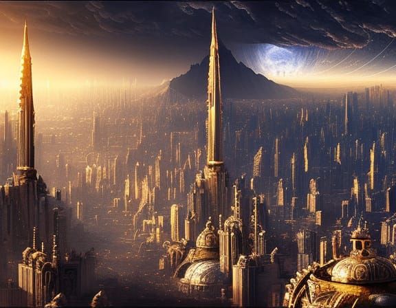 Cosmic City - AI Generated Artwork - NightCafe Creator