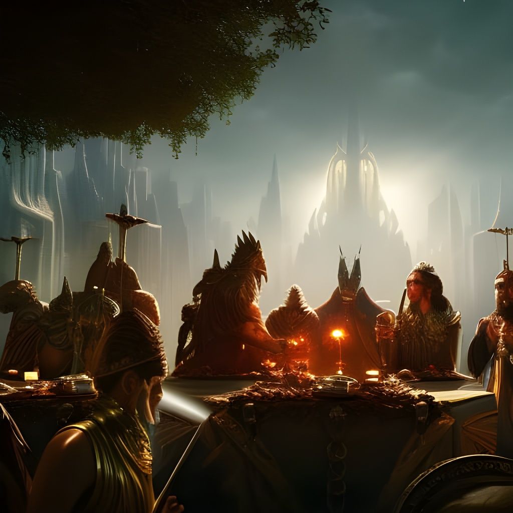 Banquet of Evil Gods - AI Generated Artwork - NightCafe Creator