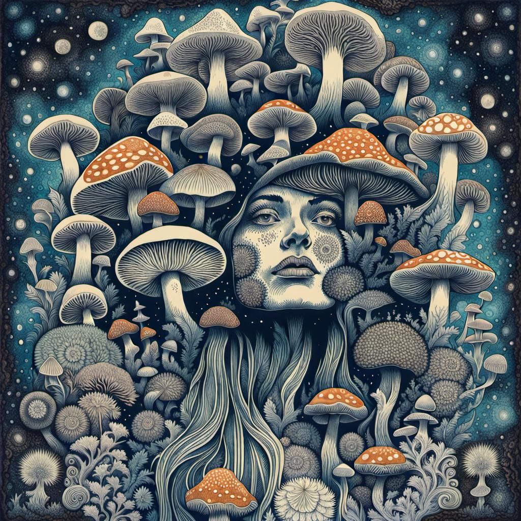 Fungi Girl 10876 - AI Generated Artwork - NightCafe Creator