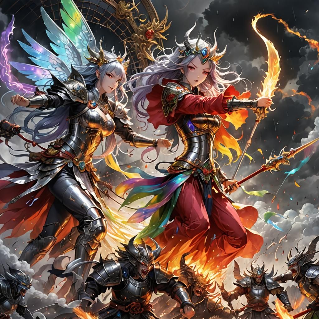 Anime Boss Battle - AI Generated Artwork - NightCafe Creator