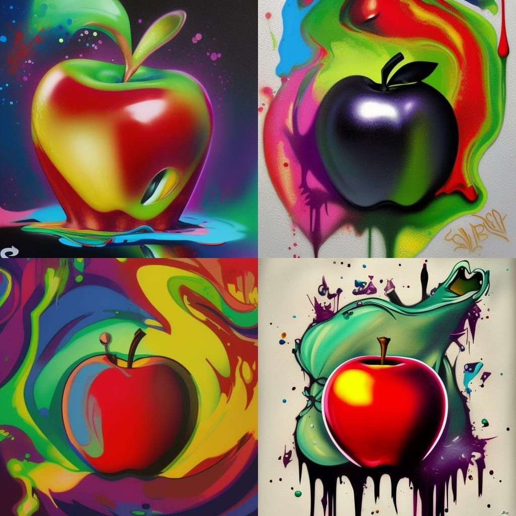 Drippy trippy apples - AI Generated Artwork - NightCafe Creator