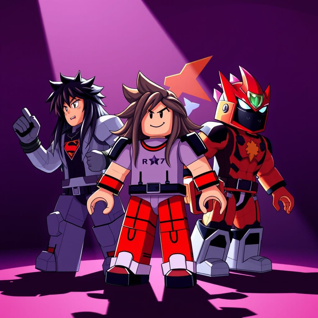 Roblox - Roblox Characters in High-Contrast Manga Style