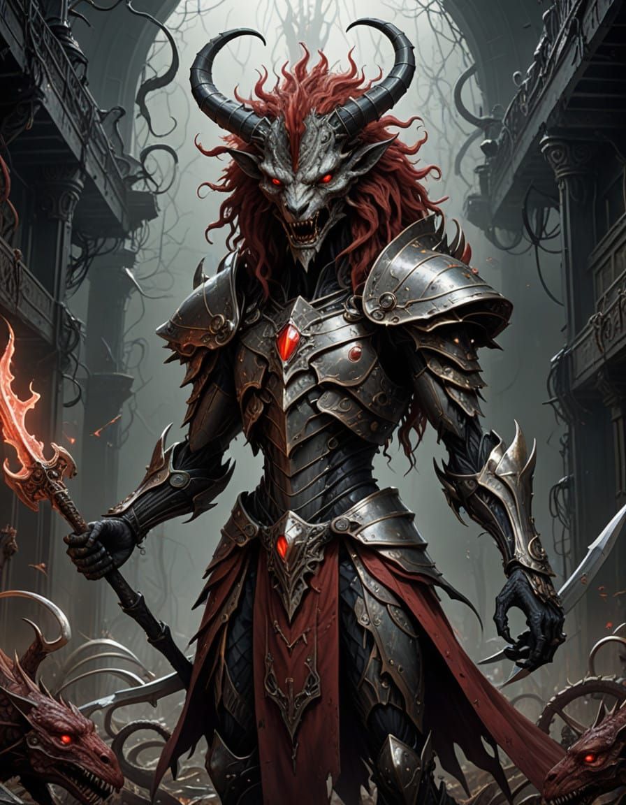 Cyberpunk Thronehater in a Decaying Carnival - AI Art