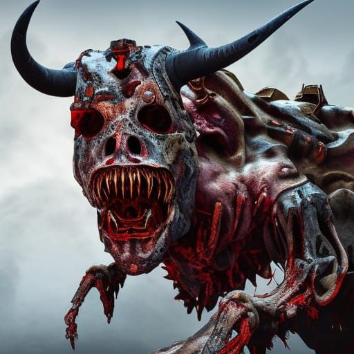Zombie Bull - AI Generated Artwork - NightCafe Creator