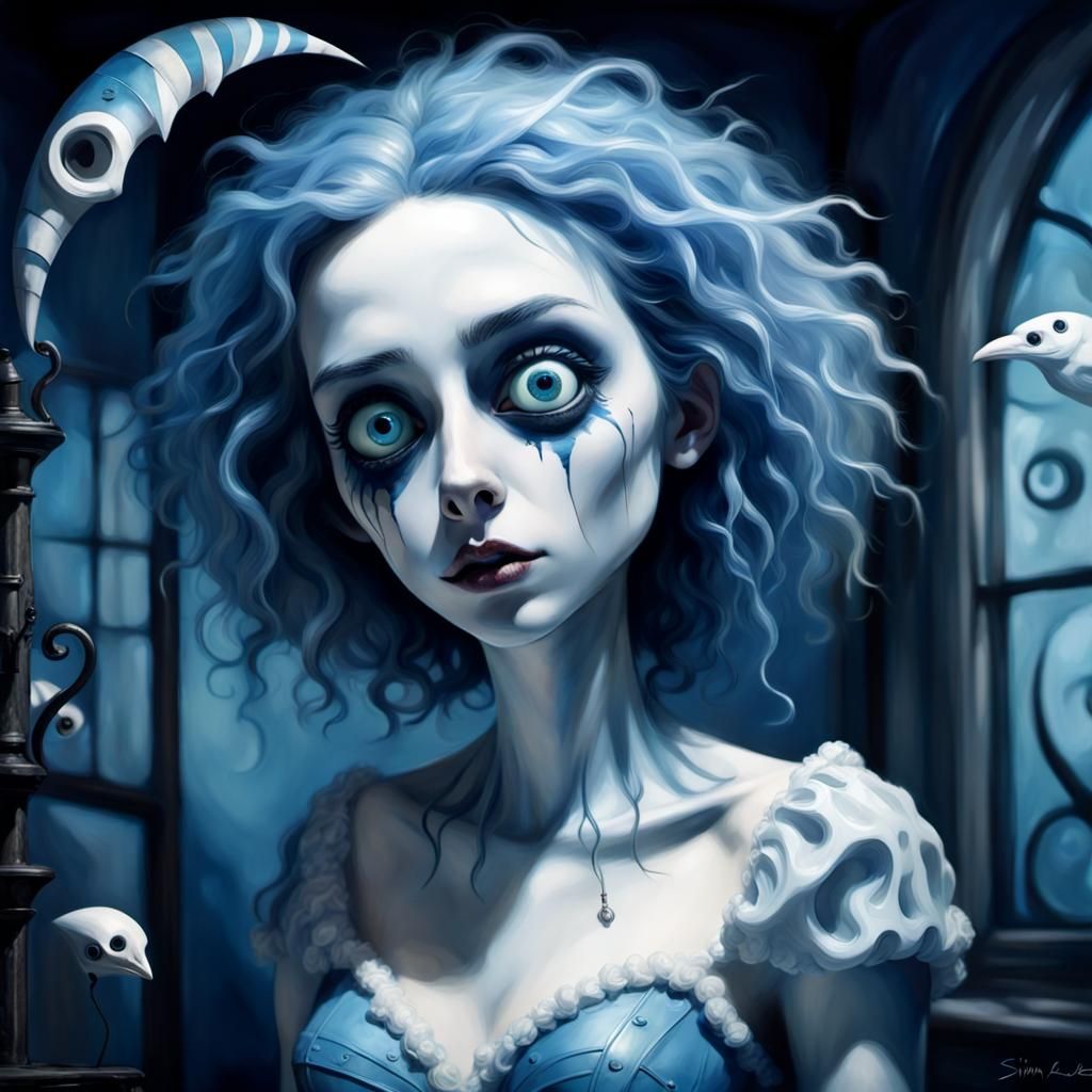 Blue& White colors UHD, digital , Mixed Oil Colors , Soft Lighting ...