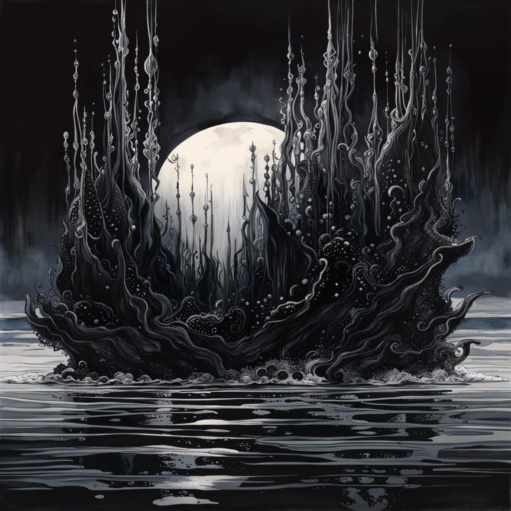 Falling Moon - AI Generated Artwork - NightCafe Creator