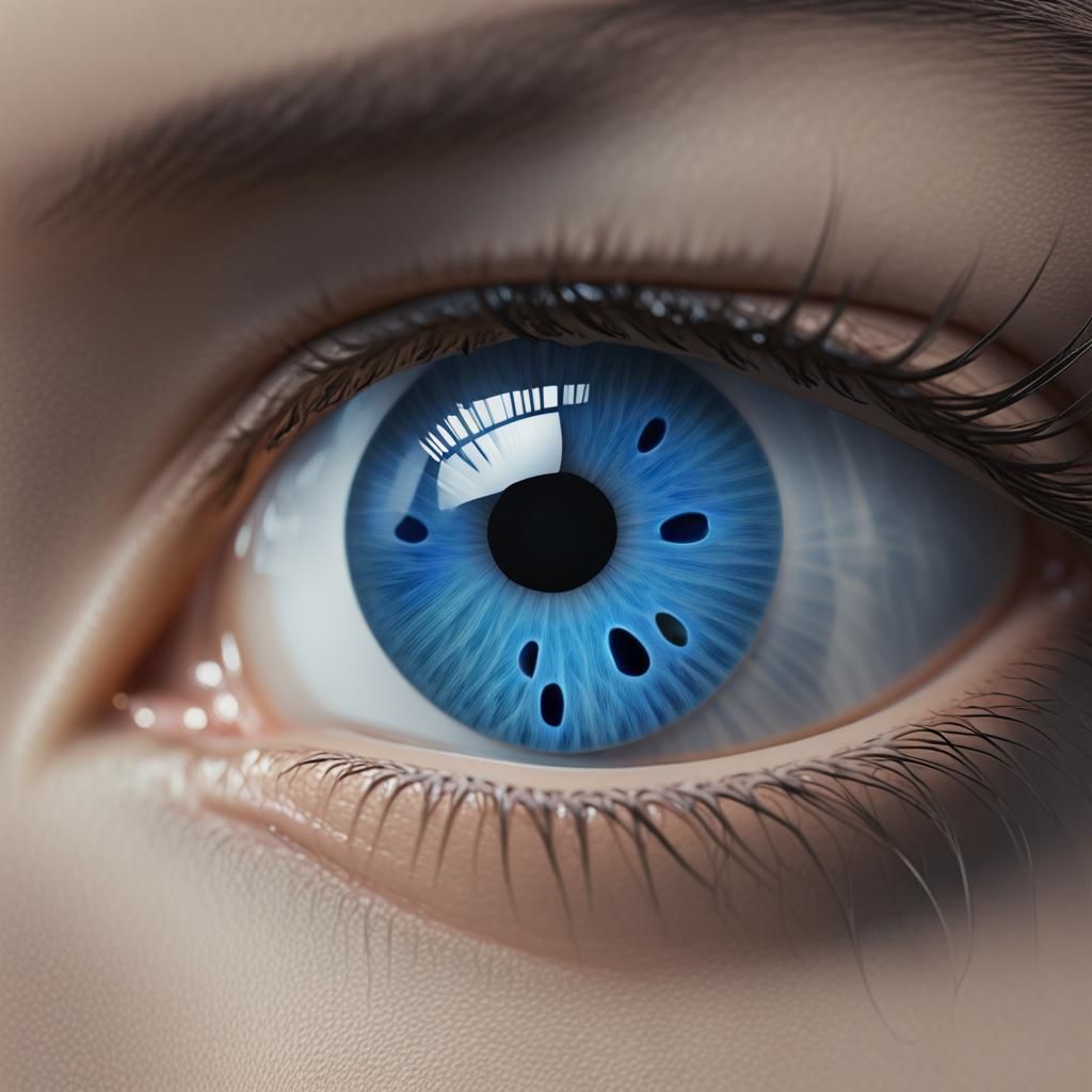 Close-up blue eye. hyper realistic, 32k UHD, realism, natural ...