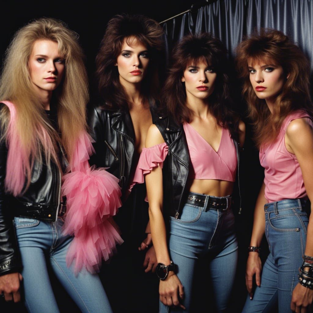 groupies, backstage, classic 80s - AI Generated Artwork - NightCafe Creator
