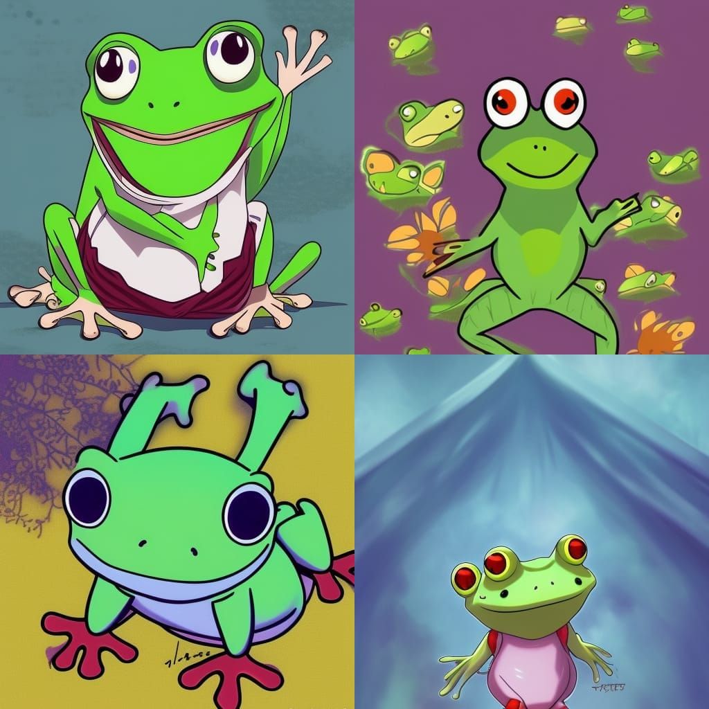 2D animated kawaii frog - AI Generated Artwork - NightCafe Creator