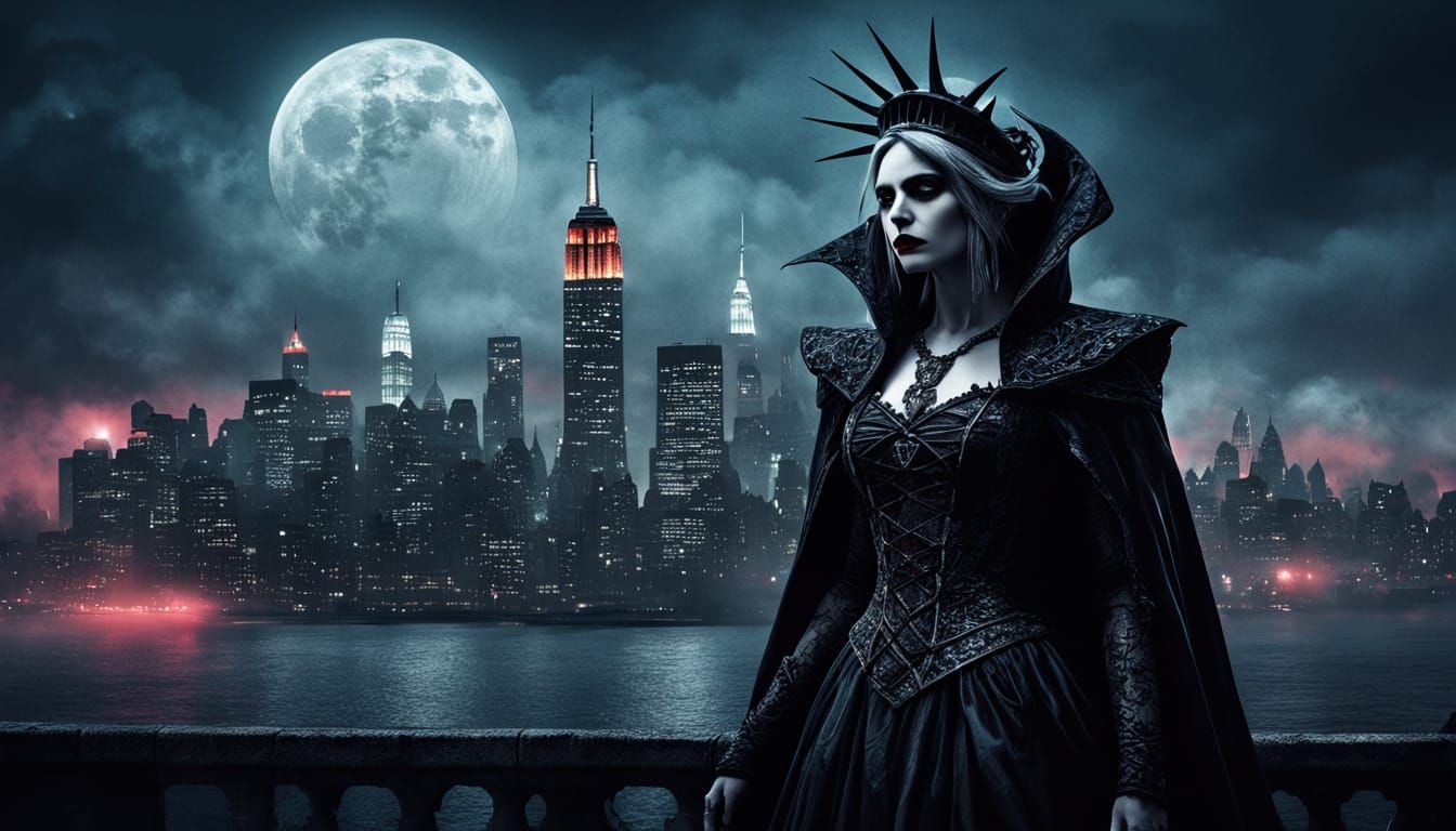 Vampire Queen in Gothic Splendor - AI Art
