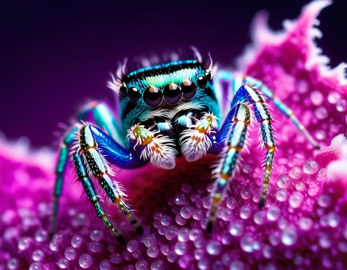 Jumping spider - AI Generated Artwork - NightCafe Creator
